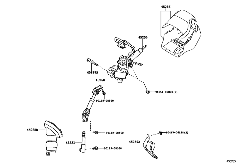 Steering Column & Shaft for 2011 - 2018 Toyota PRIUS ZVW41 | Japan ...
