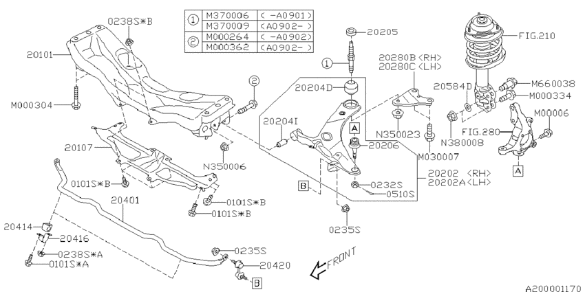 Front suspension for 2008 - 2011 Subaru EXIGA YA5A | Japan sales region ...