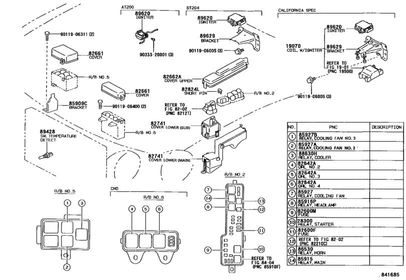 Switch & Relay & Computer for 1993 - 1997 Toyota CELICA AT200 | U.S.A ...