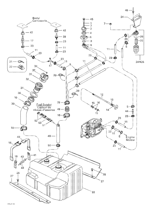 02- fuel system for 2001 Bombardier GTI | General sales region, , 99580 ...