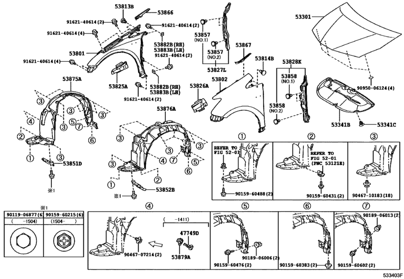 Hood & Front Fender for 2012 - 2018 Toyota PRIUS ZVW40 | General sales ...