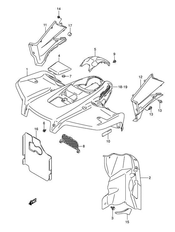 Front fender for 2005 Suzuki LT-A700 LT-A700 (KingQuad 700) | Canada ...