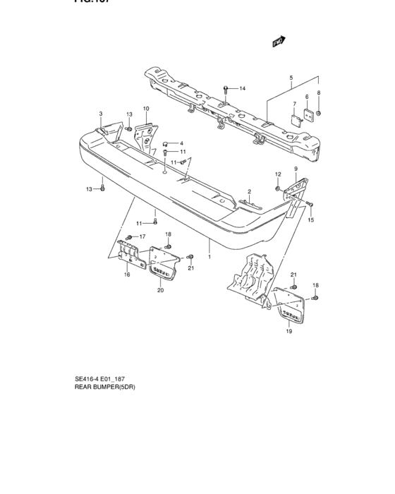 Rear bumper for - Suzuki SIDEKICK SE416 | All regions sales region ...