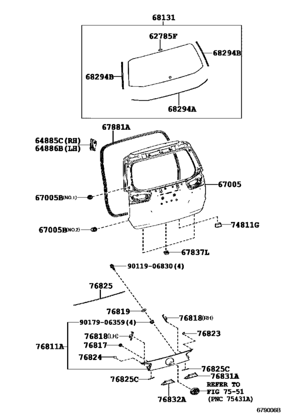 Back Door Panel & Glass for 2016 - 2018 Toyota INNOVA/ KIJANG/ REVO ...