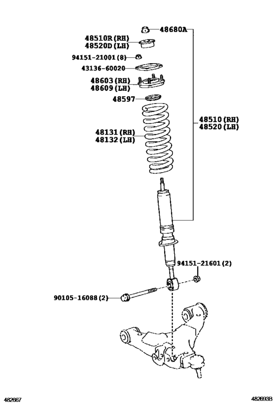 Front Spring & Shock Absorber for 2007 - 2009 Toyota LAND CRUISER ...
