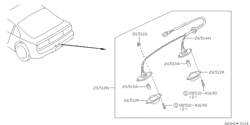 Licence plate lamp for 1998 - 2012 Nissan FAIRLADY Z Z32 | Japan sales ...