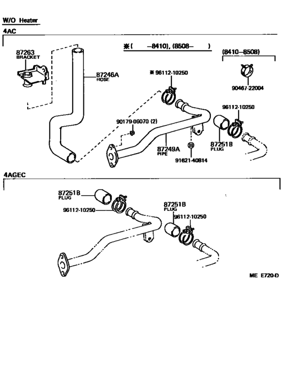Heating & Air Conditioning - Water Piping for 1983 - 1987 Toyota ...