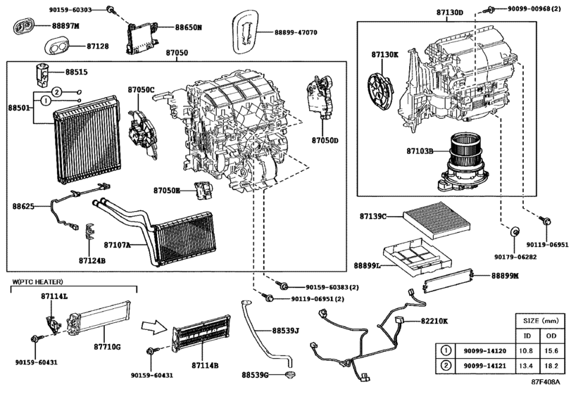 Heating & Air Conditioning - Cooler Unit for 2015 - 2018 Toyota PRIUS ...