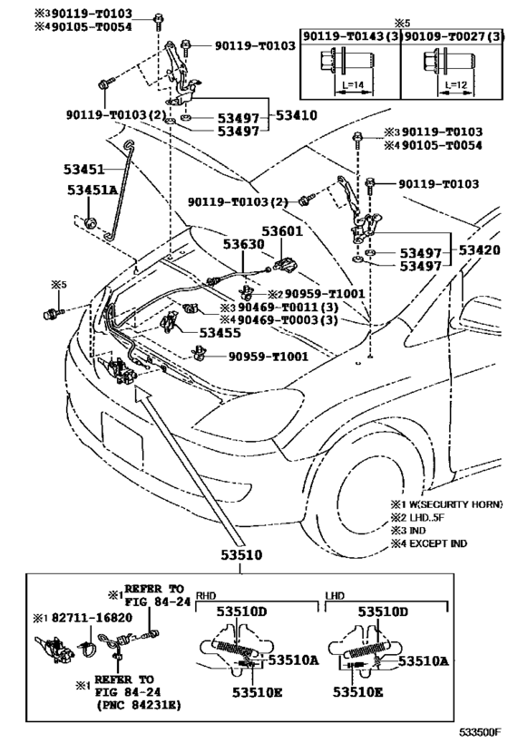Hood Lock & Hinge for 2011 - 2015 Toyota INNOVA/ KIJANG/ REVO/ UNSER ...