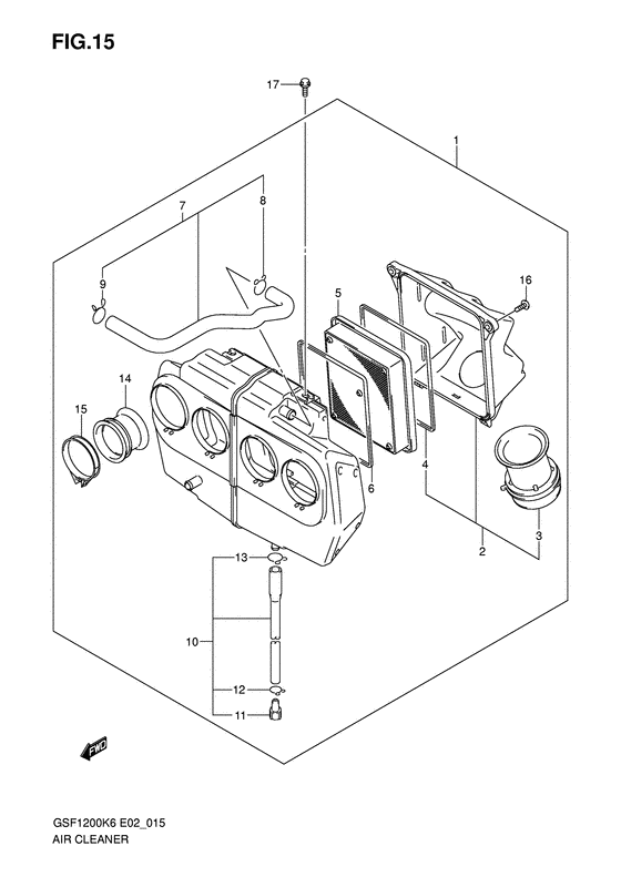 Воздушный фильтр для Suzuki GSF1200, год: 2006. OEM запчасти - Мегазип ...