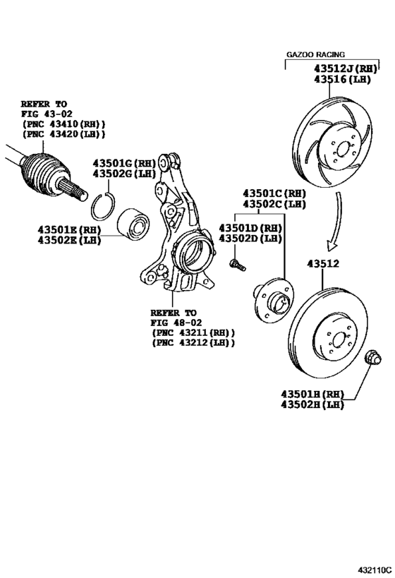 Front Axle Hub for 2009 - 2016 Toyota IQ NGJ10 | Japan sales region ...