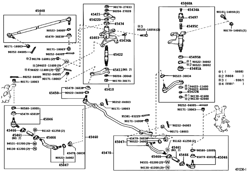 Front Steering Gear & Link for 1999 - 2004 Toyota COASTER BB58 | Japan ...