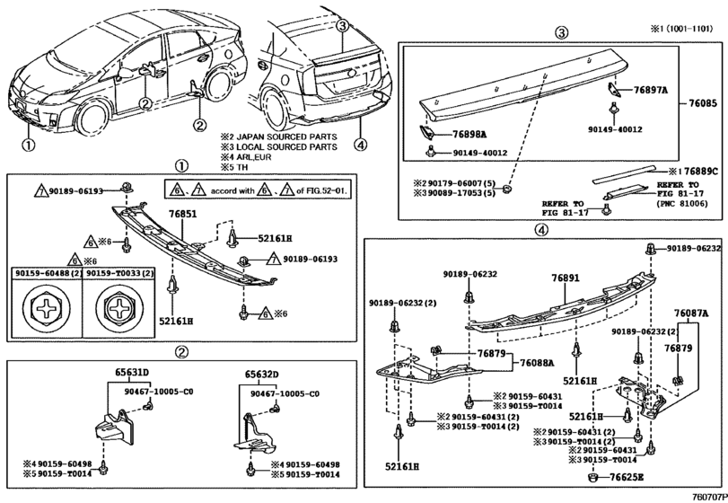 Mudguard & Spoiler for 2009 - 2015 Toyota PRIUS ZVW30 | General sales ...