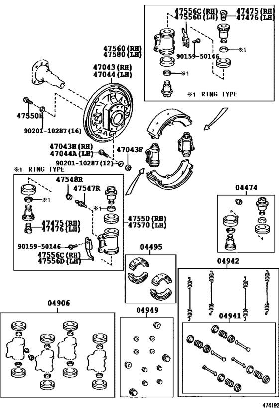 Rear Drum Brake Wheel Cylinder & Backing Plate for 2011 - 2016 Toyota ...