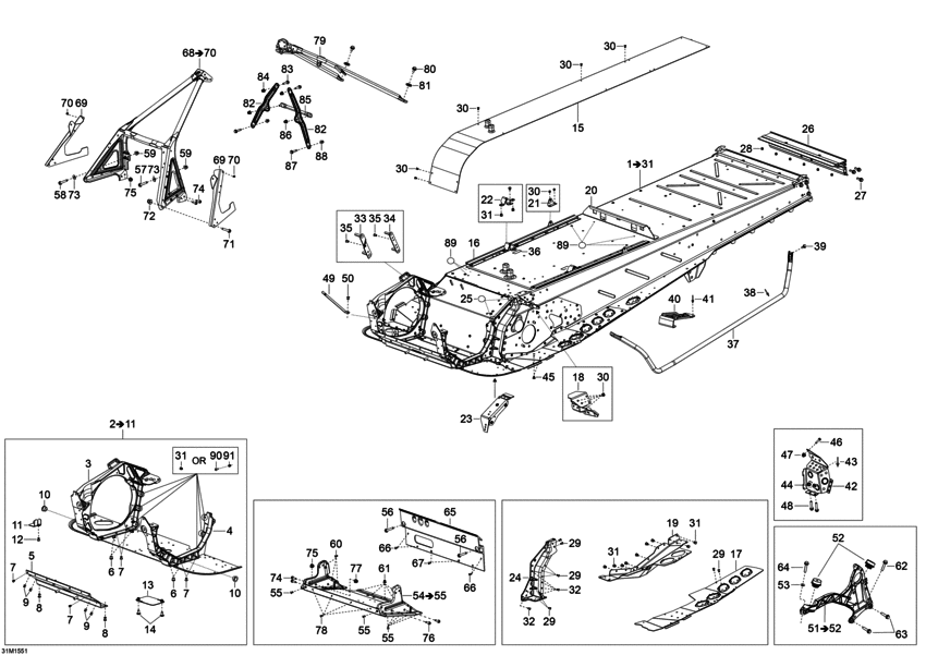 09- Frame _31M1551 для Bombardier Skandic, год: 2015. OEM запчасти ...