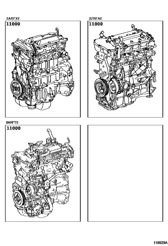 Partial Engine Assembly for 2014 - 2017 Toyota HARRIER AVU65 | Japan ...