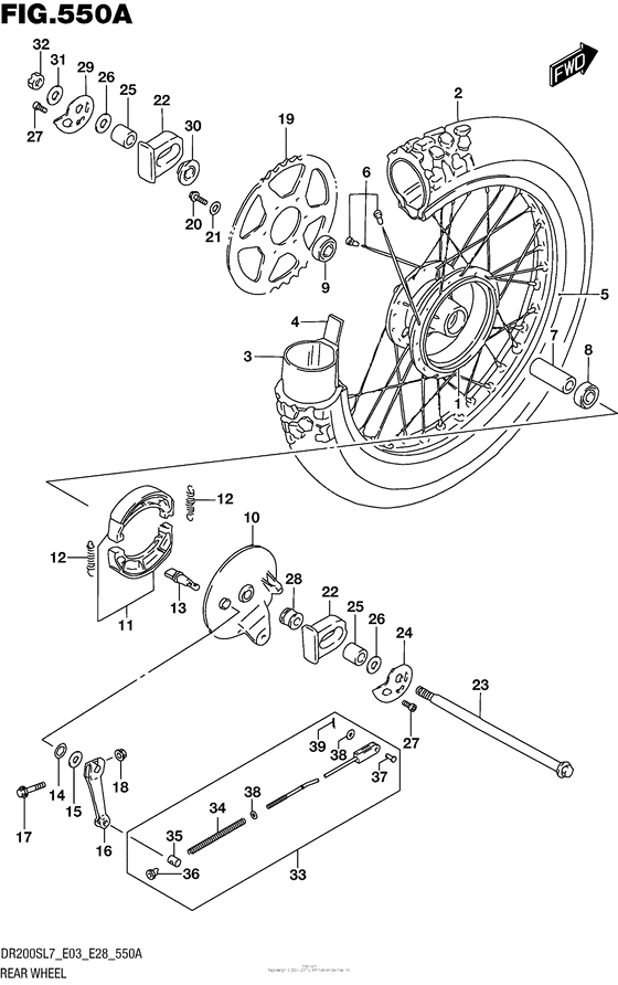 Rear Wheel for 2017 Suzuki DR200 | USA/ Canada sales region, , 16392141 ...