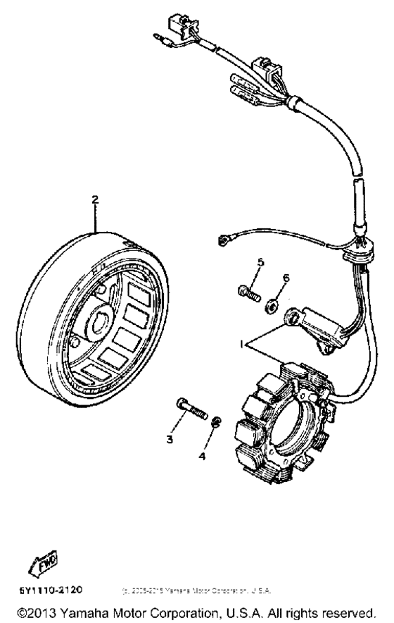 Ac magneto for 1982 Yamaha XT550 | USA sales region, , 14562218-810399