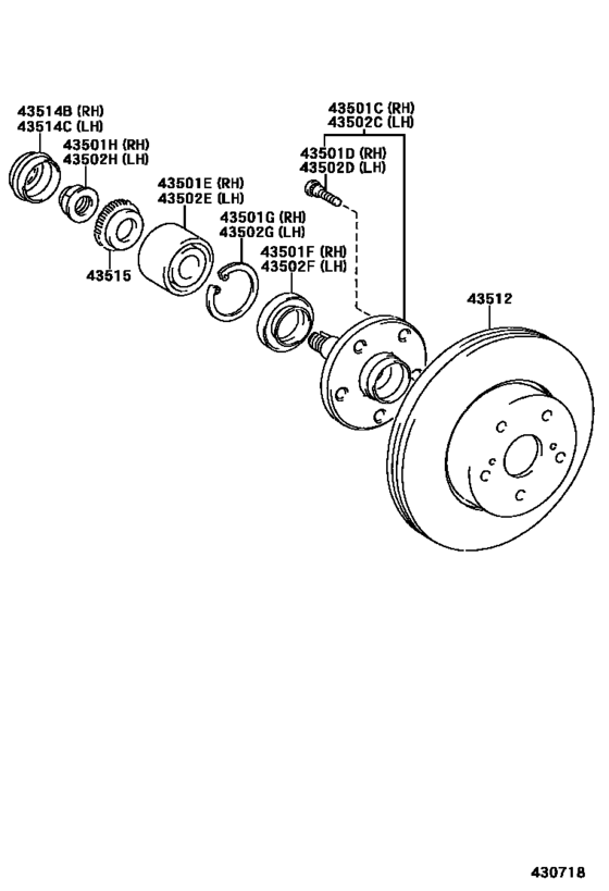 Front Axle Hub for 2000 - 2004 Toyota MARK 2 GX110 | Japan sales region ...