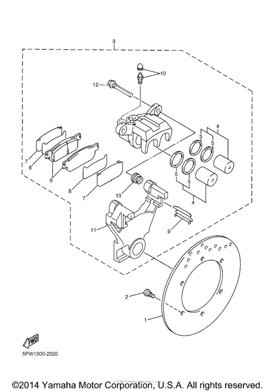 Rear brake caliper for 2003 Yamaha YZF-R1 | United States (California ...