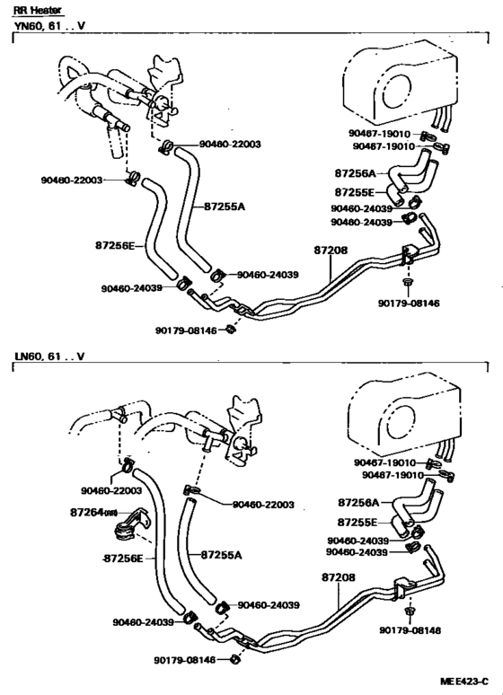 Heating & Air Conditioning - Water Piping for 1985 - 1989 Toyota HILUX ...