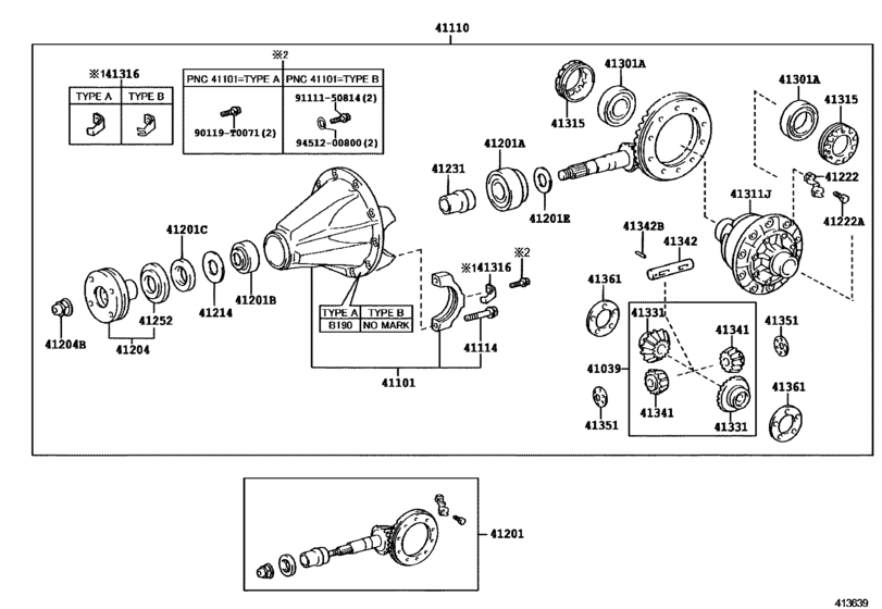 Rear Axle Housing & Differential for 2012 - 2016 Toyota INNOVA/ KIJANG ...