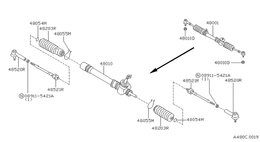 Manual steering gear for 1990 - 2011 Nissan SENTRA/200SX B13 | U.S.A ...