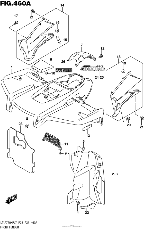 Front Fender (Lt-A750Xpl7 P28) for 2017 Suzuki LT-A750 LT-A750X/XZ/XP ...
