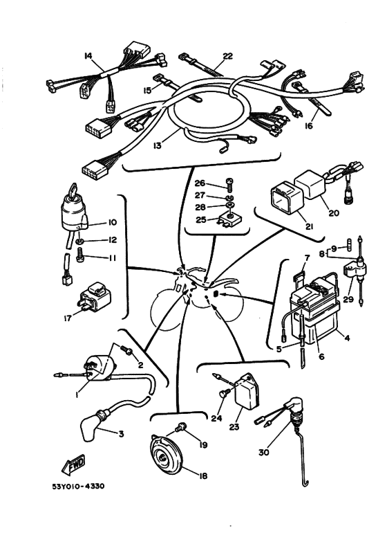 Electrical 1 for 1984 Yamaha TY250 | Japan (010) sales region, White ...