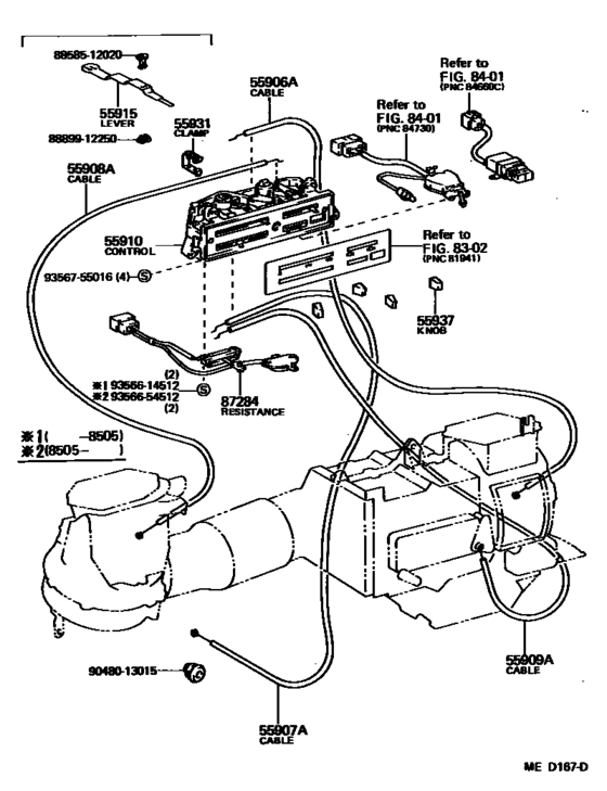 Heating & Air Conditioning - Control & Air Duct for 1983 - 1987 Toyota ...