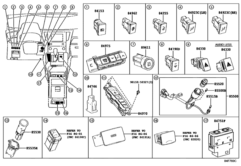 Switch & Relay & Computer for 2015 - 2018 Toyota ALPHARD/ VELLFIRE ...