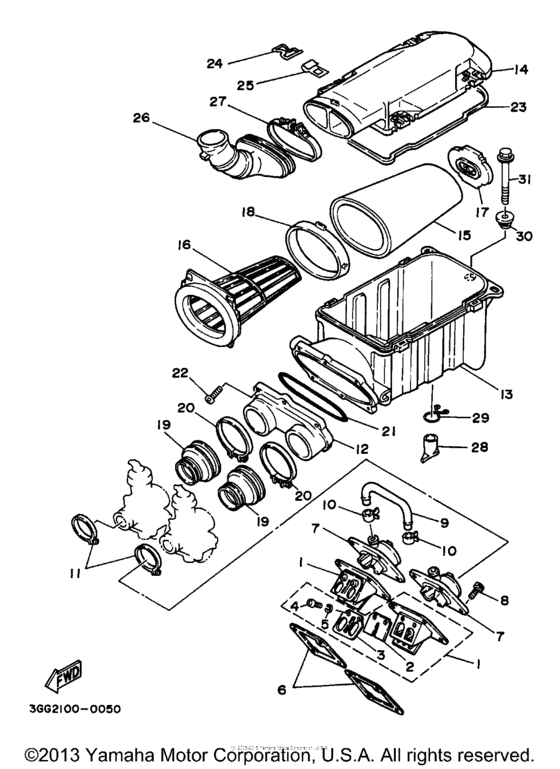 Intake for 1998 Yamaha BANSHEE BANSHEE (N) | USA sales region ...