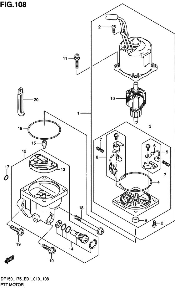 Ptt motor for 2013 Suzuki DF175 | General Export No.1 (P01) sales ...