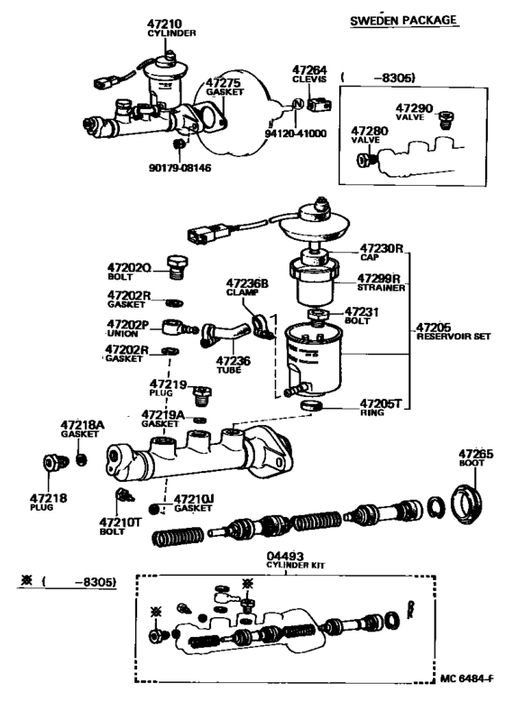 Brake Master Cylinder for 1982 - 1983 Toyota COROLLA TE72 | Europe ...