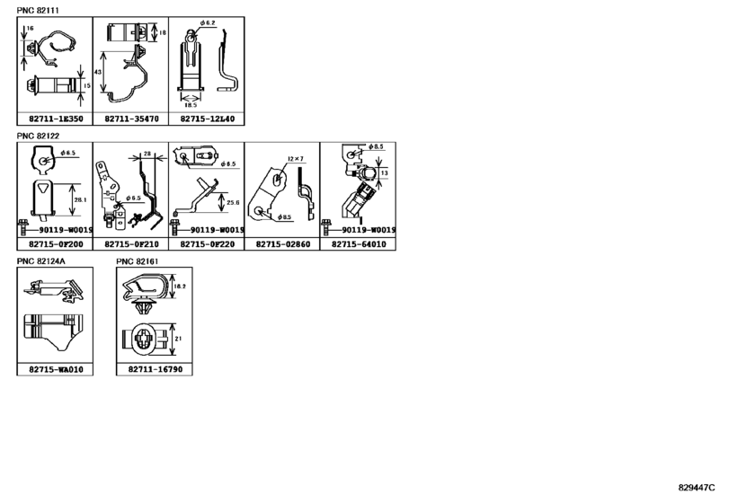 Wiring & Clamp for 2014 - 2018 Toyota VERSO WAR20 | Europe sales region ...