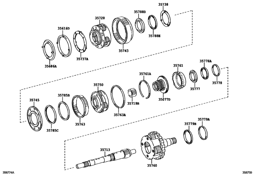 Planetary Gear, Reverse Piston & Counter Gear(Atm) for 2009 - 2015 ...