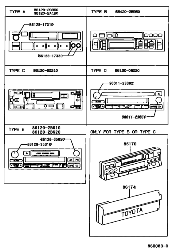 Radio Receiver & Amplifier & Condenser for 1996 - 2001 Toyota CAMRY ...