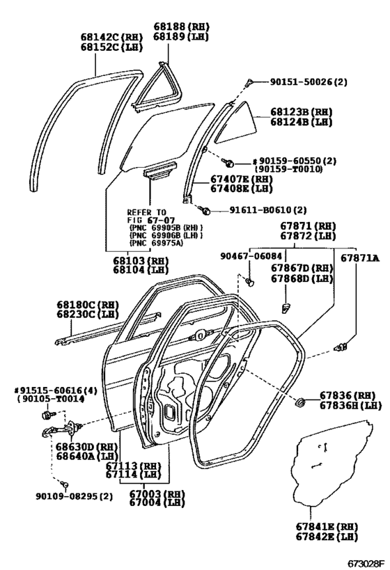 Rear Door Panel & Glass for 2002 - 2007 Toyota VIOS NCP42 | General ...