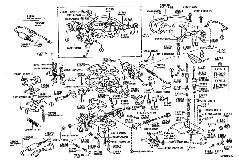 Carburetor for 1983 - 1987 Toyota COROLLA AE82 | General sales region ...