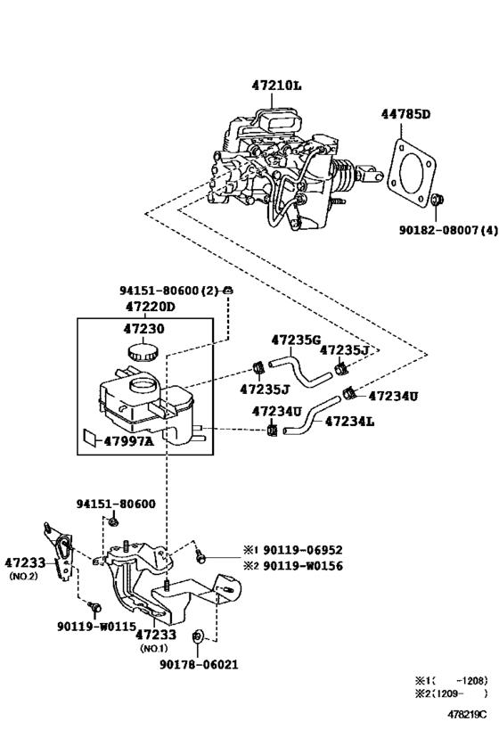 Brake Master Cylinder for 2012 - 2014 Toyota YARIS/ ECHO/ VIOS/ LIMO ...