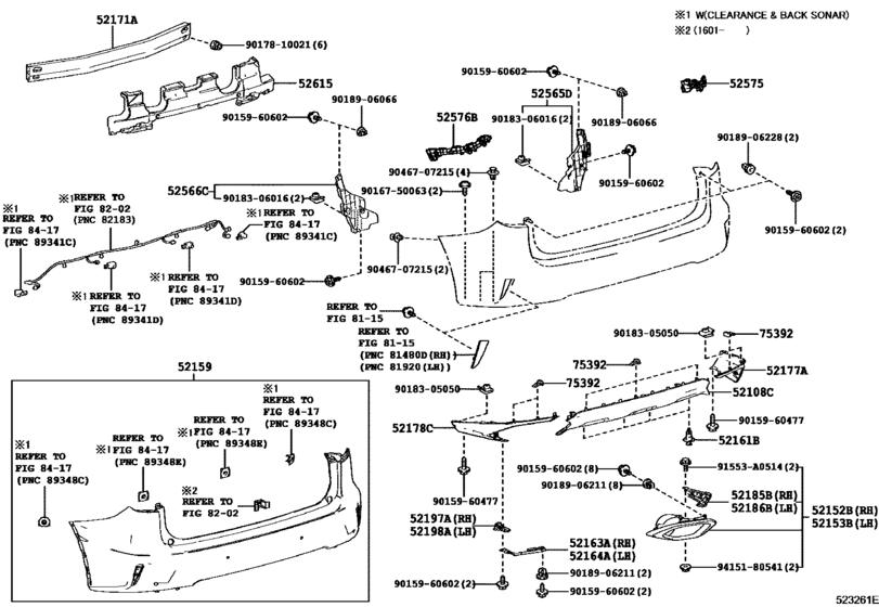 Rear Bumper & Bumper Stay for 2015 - 2018 Toyota LEXUS RX AGL25 ...