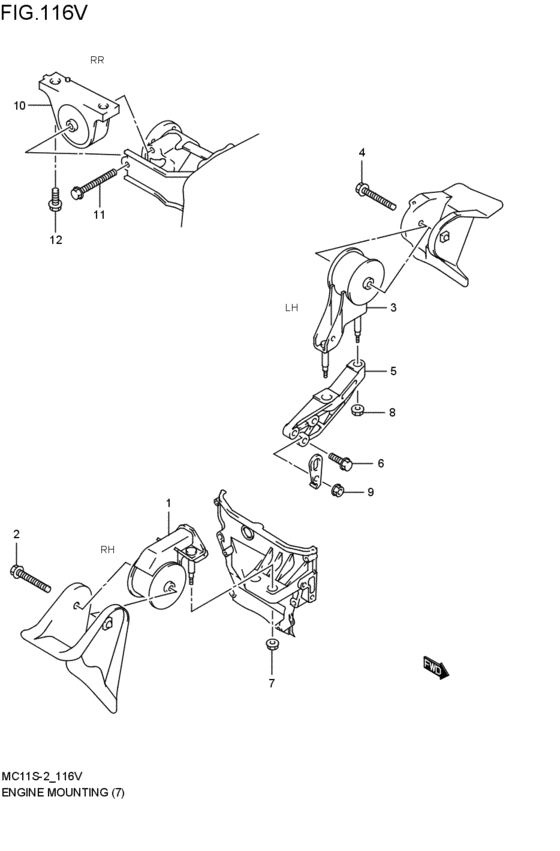 engine mounting for 2000 - 2011 Suzuki WAGON R/PLUS/SOLIO/WIDE MC21S ...