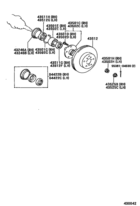 Front Axle Hub for 1996 - 2001 Toyota CARINA AT212 | Japan sales region ...