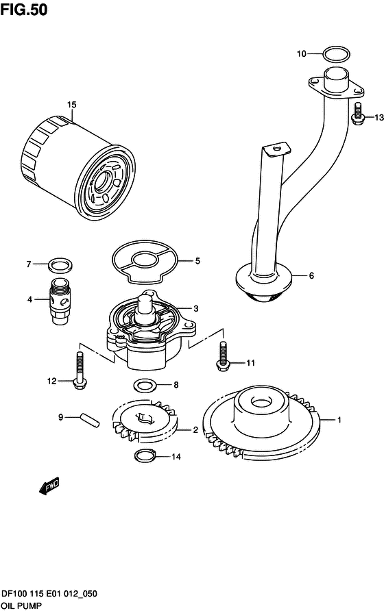 Oil pump for 2012 Suzuki DF100 | General Export No.1/Costa Rica (P01 ...