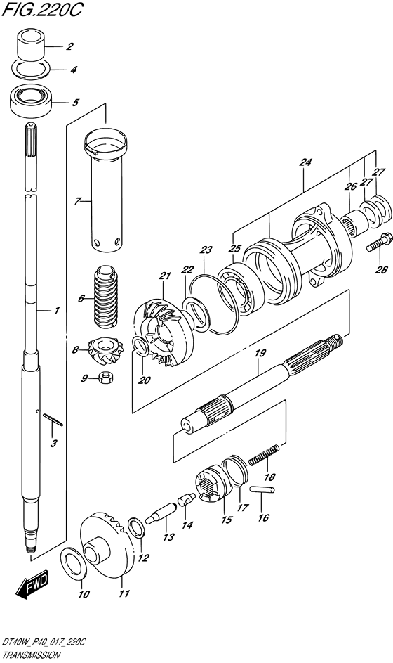 Transmission for 2017 Suzuki DT40 | sales region, Pearl Nebular Black ...