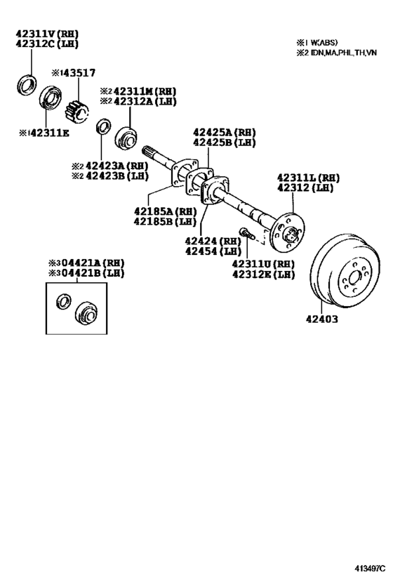 Rear Axle Shaft & Hub for 2012 - 2016 Toyota INNOVA/ KIJANG/ REVO ...