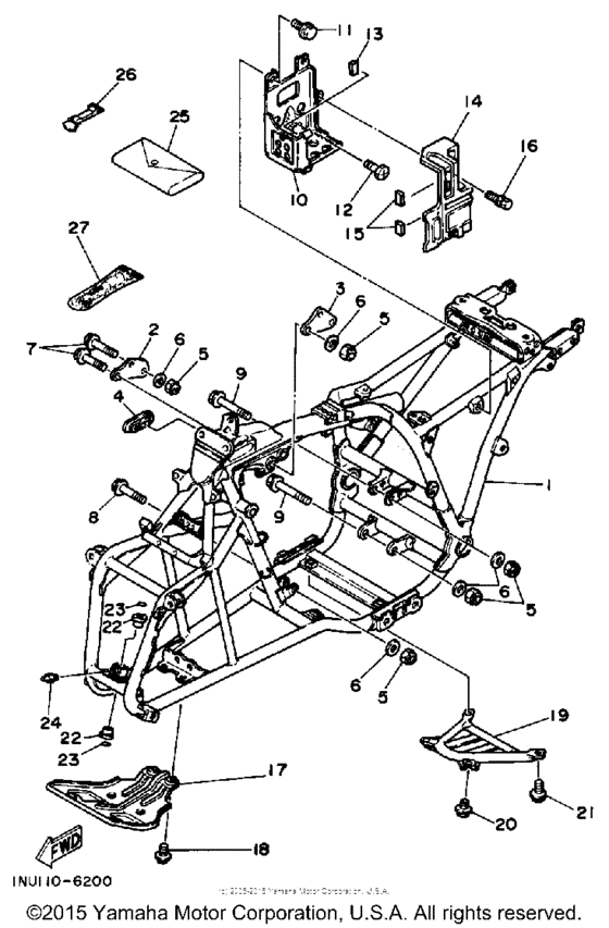 Frame for 1986 Yamaha MOTO-4 | USA sales region, , 14460083-807872