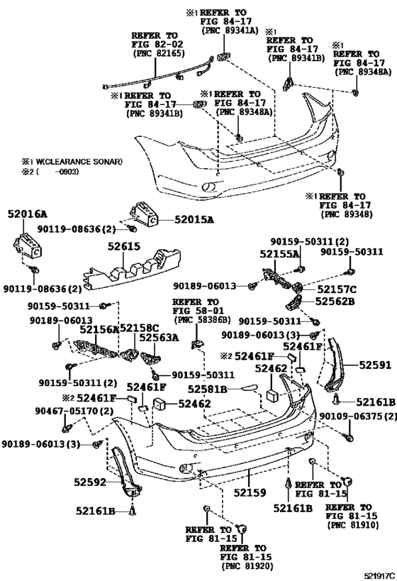 Rear Bumper & Bumper Stay for 2009 - 2014 Toyota COROLLA ZZE142 ...