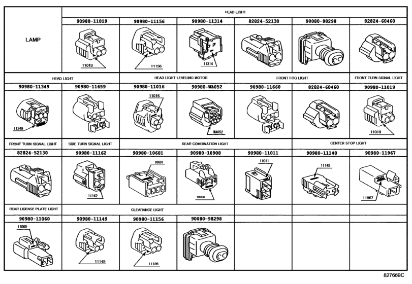 Wiring & Clamp for 2012 - 2016 Toyota INNOVA/ KIJANG/ REVO/ UNSER/ ZACE ...