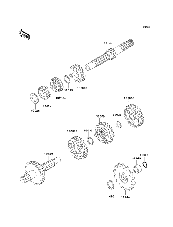 Transmission for 2001 Kawasaki AN110 AN110 (Kazer) | USA sales region ...